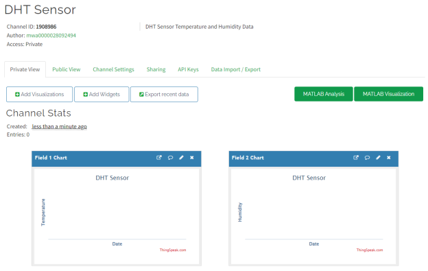 Sending Temperature and Humidity Data from IoT House to ThingSpeak ...