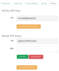 connect to ThingSpeak Channel () & write API () & read API ...