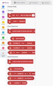 Human Body Detection - Blocks, Python Functions, Projects | PictoBlox Extension