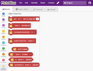 Object Detection - Blocks, Python Functions, Projects | PictoBlox Extension
