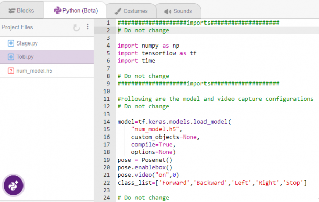 Hand Pose Classifier (ML) - Blocks, Python Functions, Projects | PictoBlox Extension