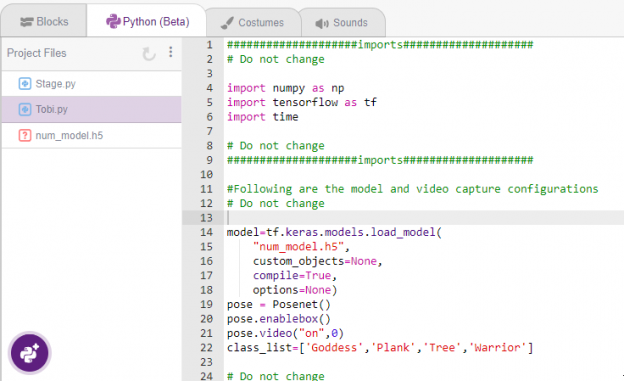 Pose Classifier Ml Blocks Python Functions Projects Pictoblox 9570