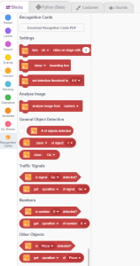 Recognition Cards - Blocks, Python Functions, Projects | PictoBlox Extension