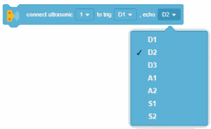 connect ultrasonic () to trig () echo () - PictoBlox Block | Sensors ...