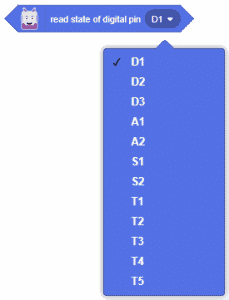 read state of digital pin () - PictoBlox Block | Quarky (Main)