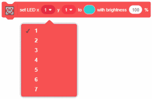 set LED x () y () to () with brightness () % - PictoBlox Block ...