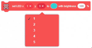 set LED x () y () to () with brightness () % - PictoBlox Block ...