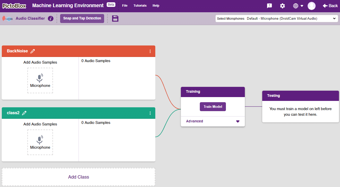 Getting Started With Audio Classifier In Block Coding Stempedia Education