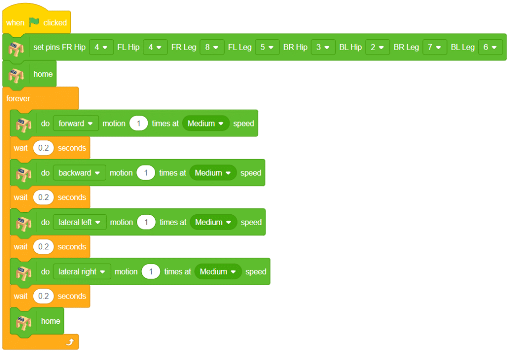 Control Quadruped Predefined Motion - Example Project