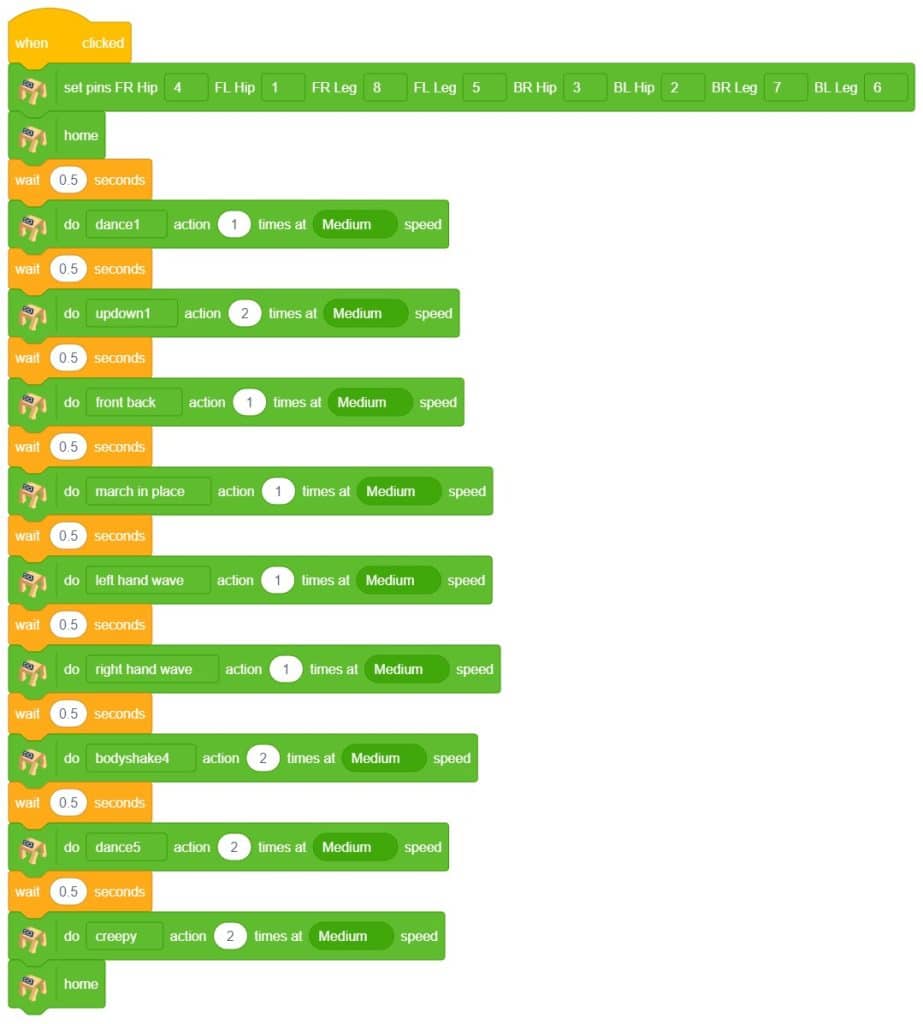 Control Quadruped Predefined Actions - Example Project