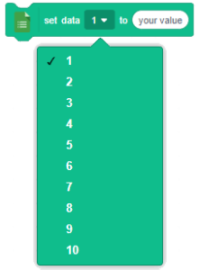 set data () to () - PictoBlox Block | Data Logger