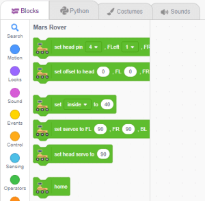 Mars Rover - Blocks, Python Functions, Projects | PictoBlox Extension