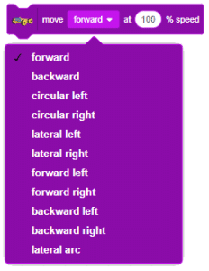 move () at () % speed - PictoBlox Block | Quarky Mecanum