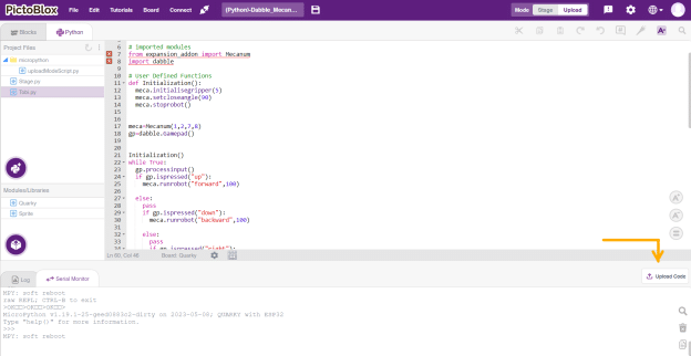 Python Based Gripper Mecanum with Dabble - Example Project Python Based Gripper Mecanum with Dabble - Example Project