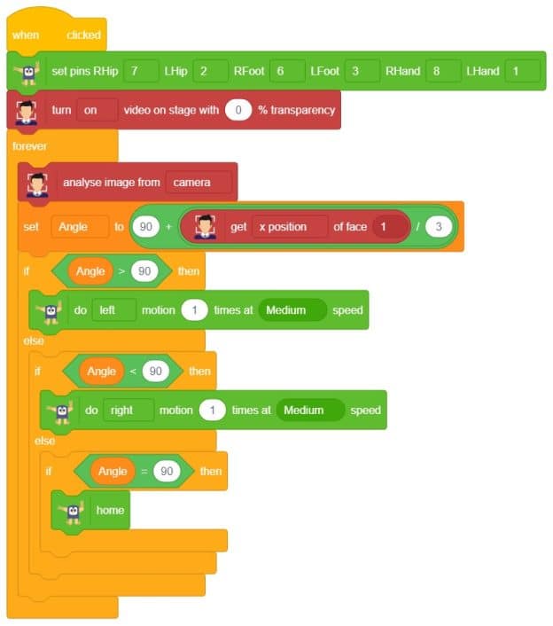 Face Tracking Controlled Humanoid Robot - Example Project