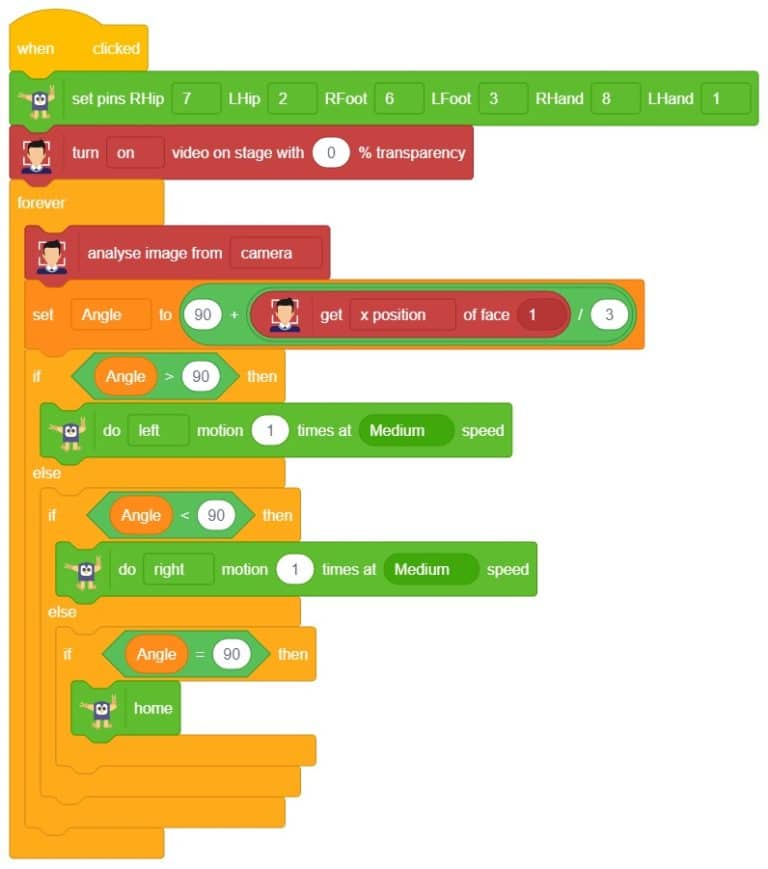 Face Tracking Controlled Humanoid Robot - Example Project