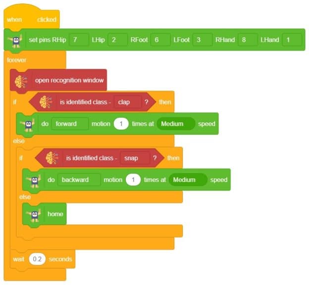 Sound Based Humanoid With Machine Learning Example Project