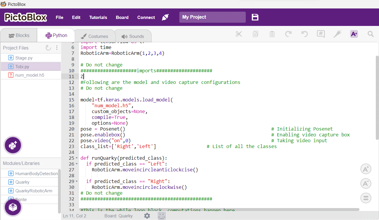 Gesture Controlled Robotic Arm With Machine Learning - Example Project