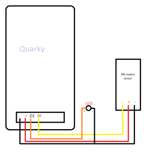 Interfacing Motion sensor with Quarky - Example Project