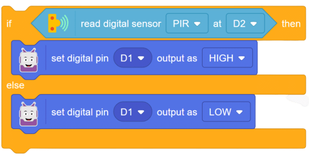 Interfacing Motion sensor with Quarky - Example Project