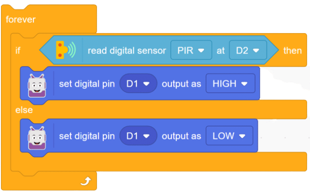 Interfacing Motion sensor with Quarky - Example Project
