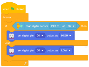 Interfacing Motion sensor with Quarky - Example Project