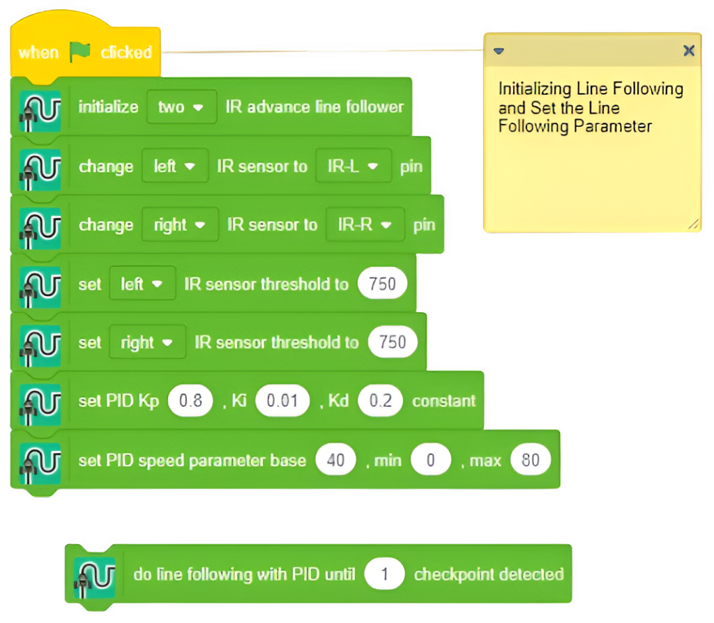Two IR Line Following using default IR sensors and quarky with PID - Adaptive Feedback - Example ...