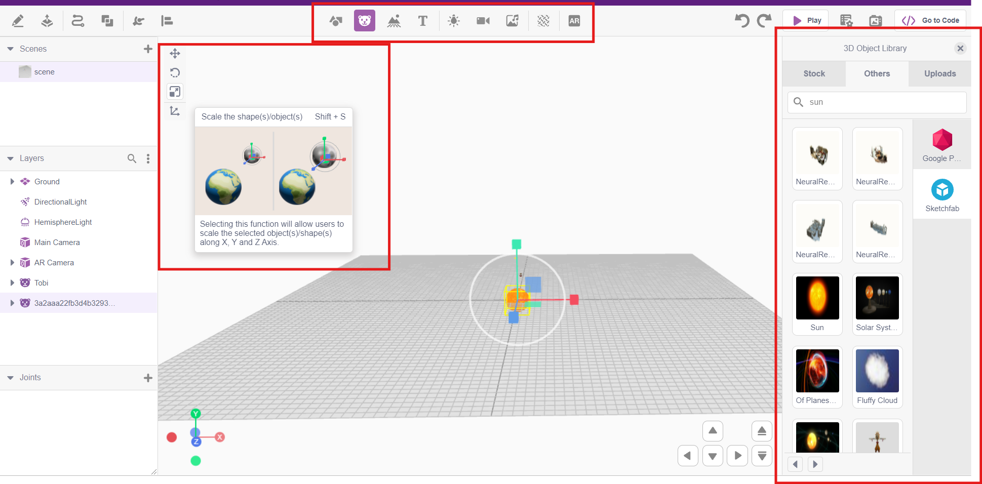 Solar System Using 3D and XR Studio - Example Project